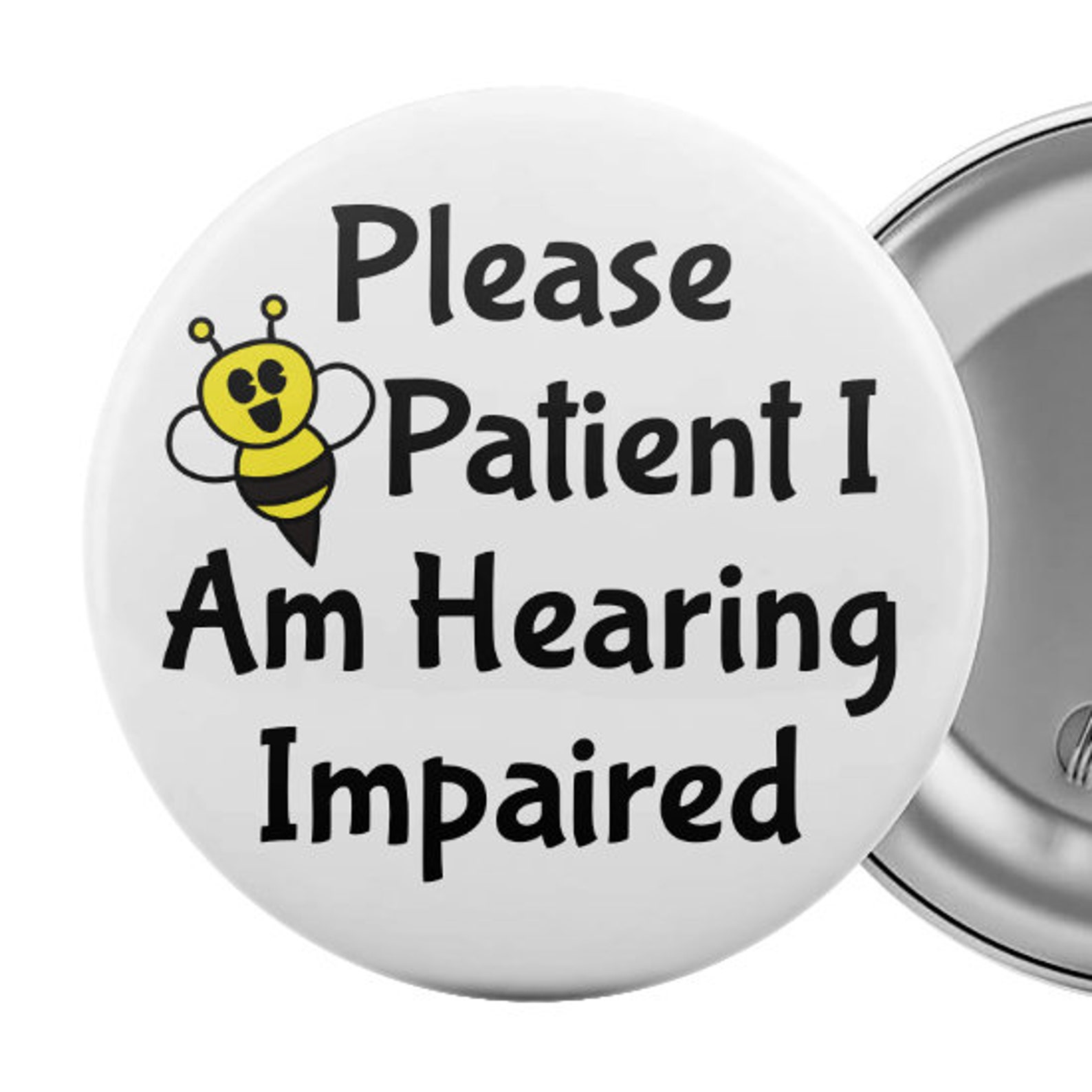 Please Be Patient I Am Hearing Impaired Badge Button Pin - Etsy Australia