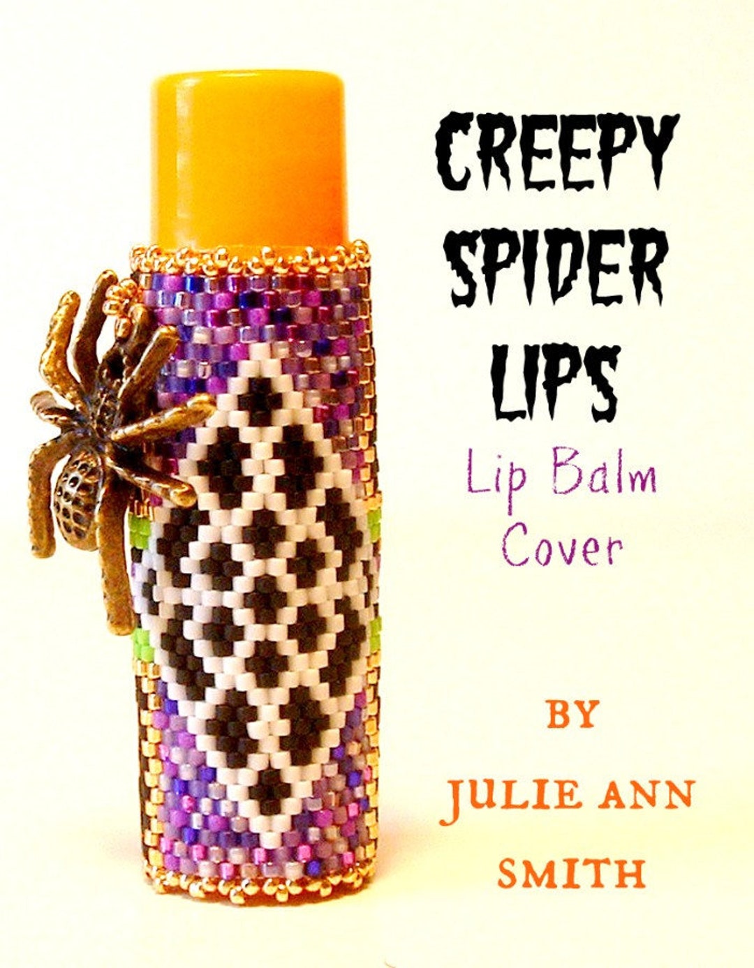 Julie Ann Smith Designs CREEPY SPIDER LIPS Flat Odd Count Peyote Lip ...