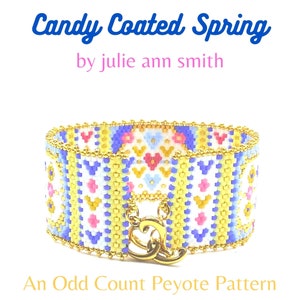 Julie Ann Smith Designs CANDY COATED SPRING Odd Count Peyote Bracelet ...