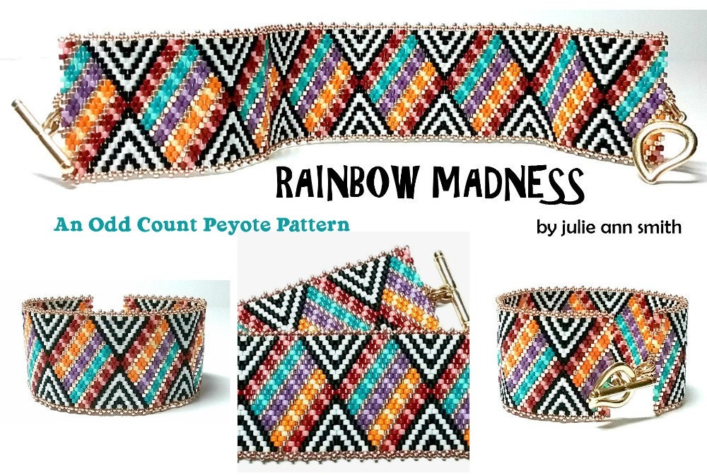 Julie Ann Smith Designs RAINBOW MADNESS Odd Count Peyote Bracelet ...