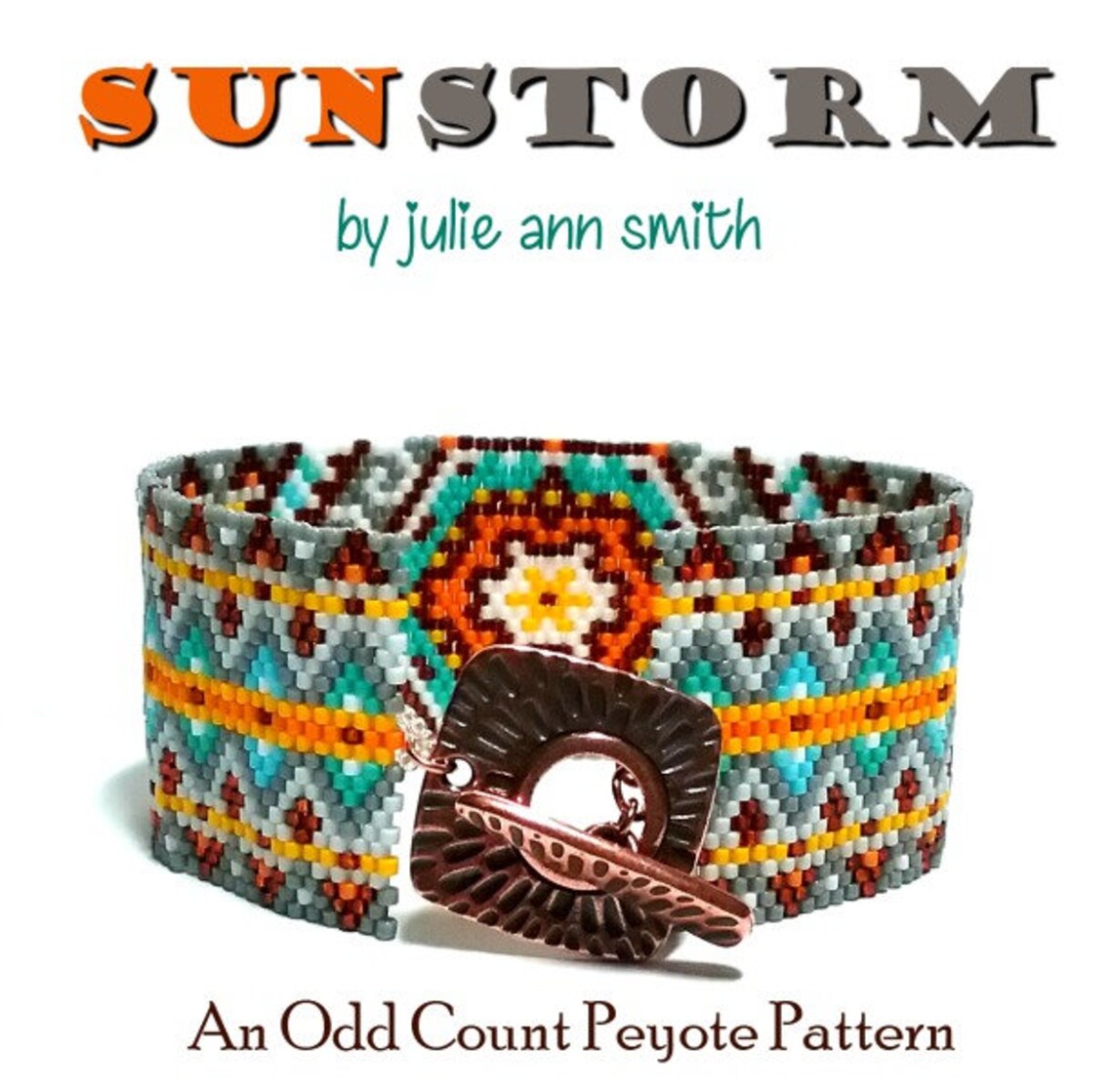 Julie Ann Smith Designs SUNSTORM Odd Count Peyote Bracelet | Etsy