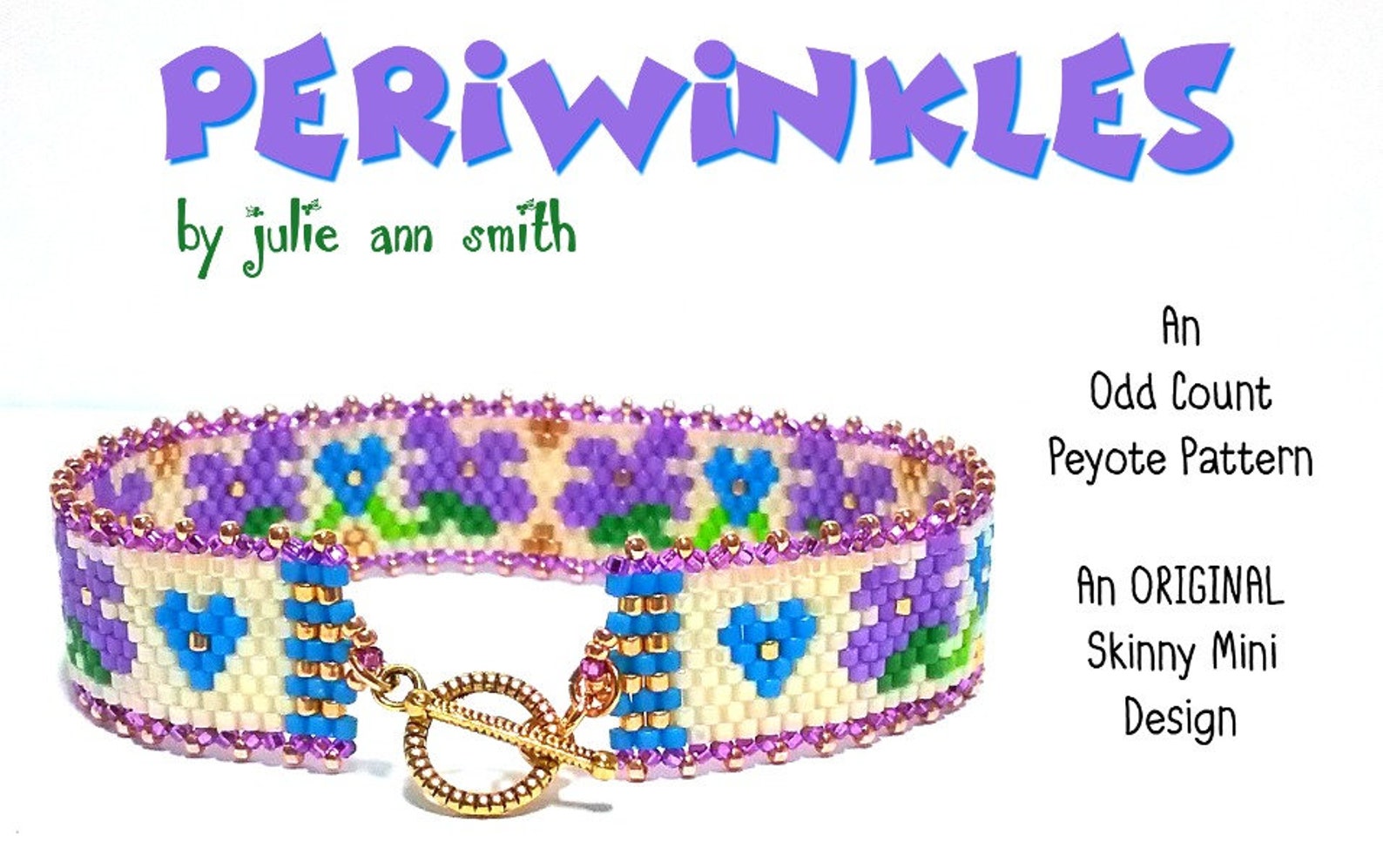 Julie Ann Smith Designs PERIWINKLES Odd Count Peyote Skinny Mini ...