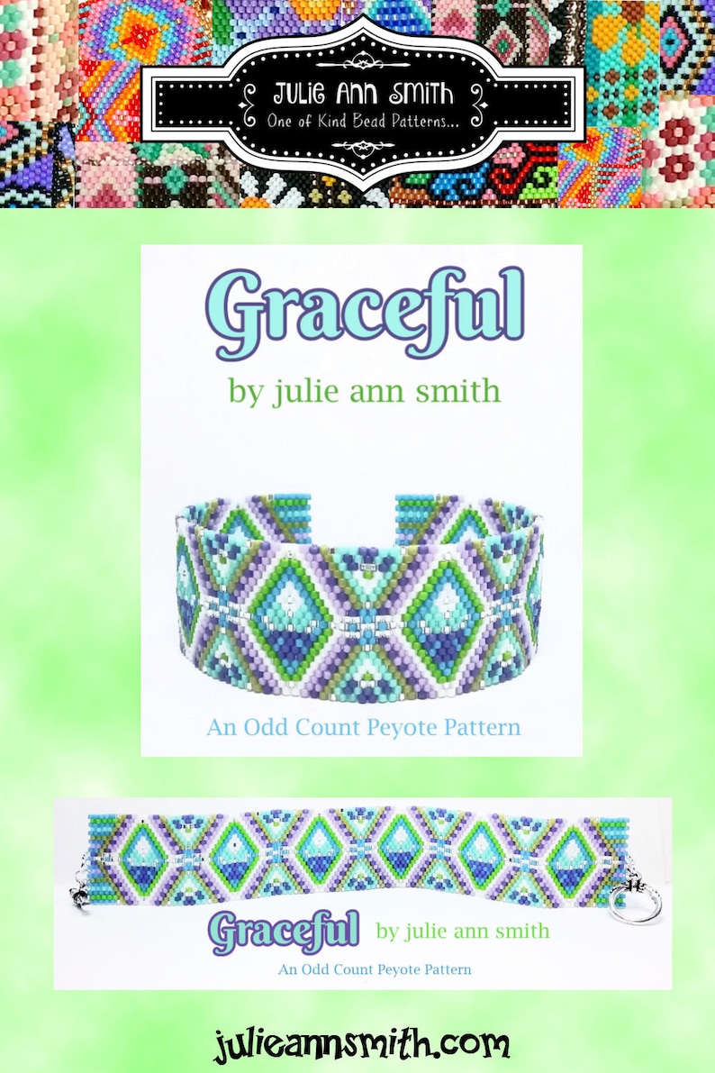 Julie Ann Smith Designs GRACEFUL Odd Count Peyote Bracelet Pattern - Etsy