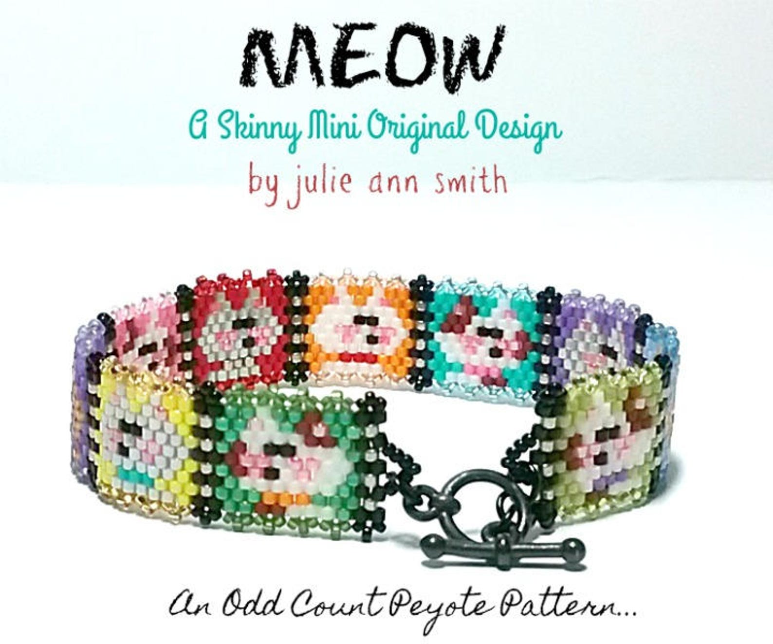 Julie Ann Smith Designs MEOW Skinny Mini Odd Count Peyote Bracelet ...