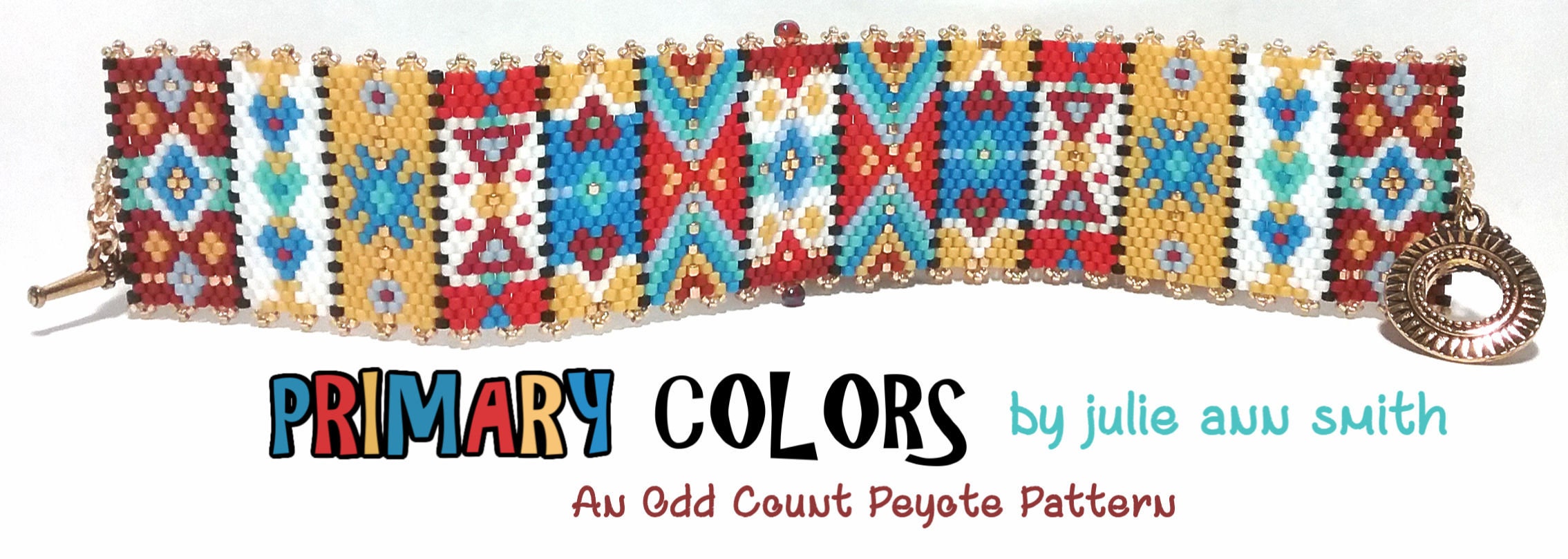 Julie Ann Smith Designs PRIMARY COLORS Odd Count Peyote Bracelet ...