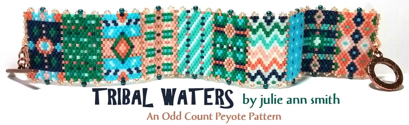 Julie Ann Smith Designs TRIBAL WATERS Odd Count Peyote Bracelet Pattern ...