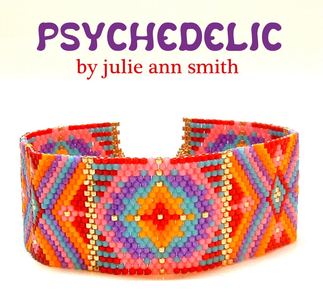 500ann Smith Designs PSYCHEDELIC Odd Count Peyote Bracelet Pattern - Etsy