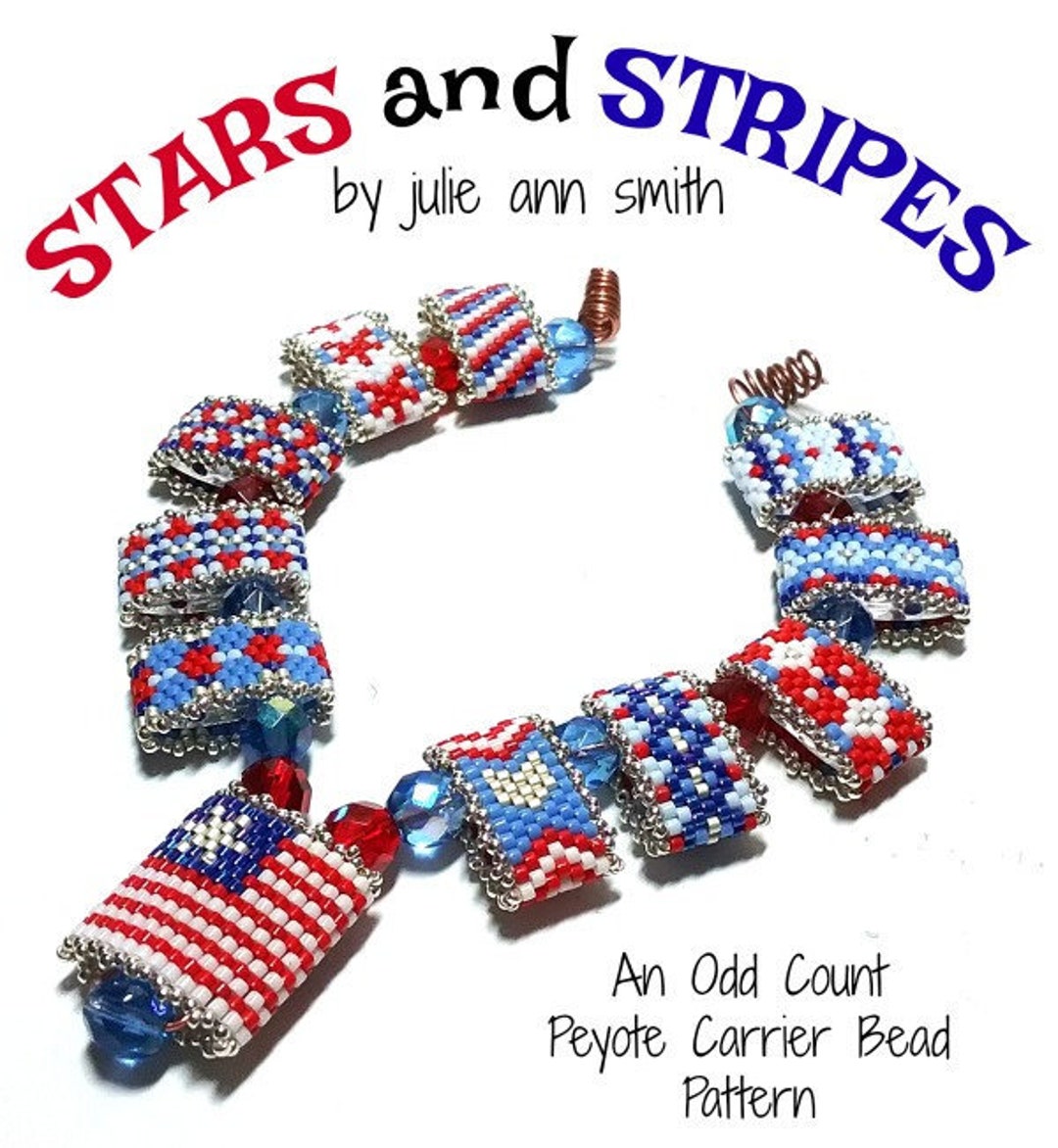 Julie Ann Smith STARS AND STRIPES Odd Count Peyote Carrier Bead ...