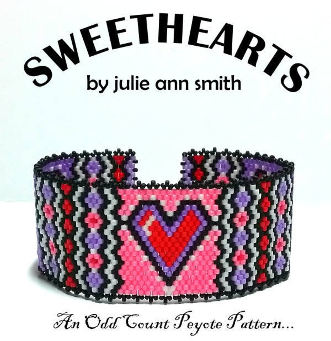 Julie Ann Smith Designs SWEETHEARTS Odd Count Peyote Bracelet Pattern ...