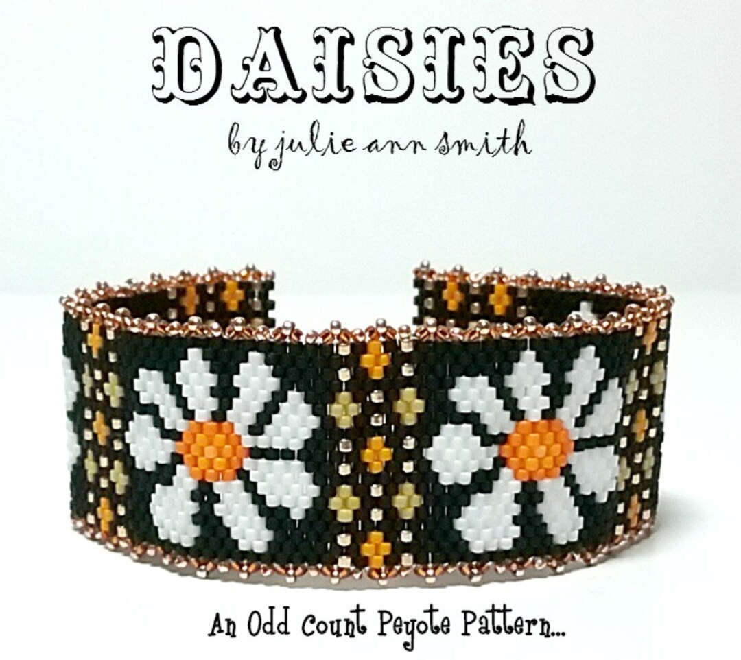 Julie Ann Smith Designs DAISIES Odd Count Peyote Bracelet Pattern - Etsy