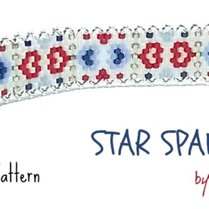Julie Ann Smith Designs STAR SPANGLED HEARTS Bracelet Odd Count Peyote ...