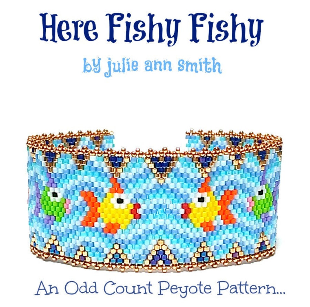Julie Ann Smith Designs HERE FISHY FISHY Odd Count Peyote Bracelet ...