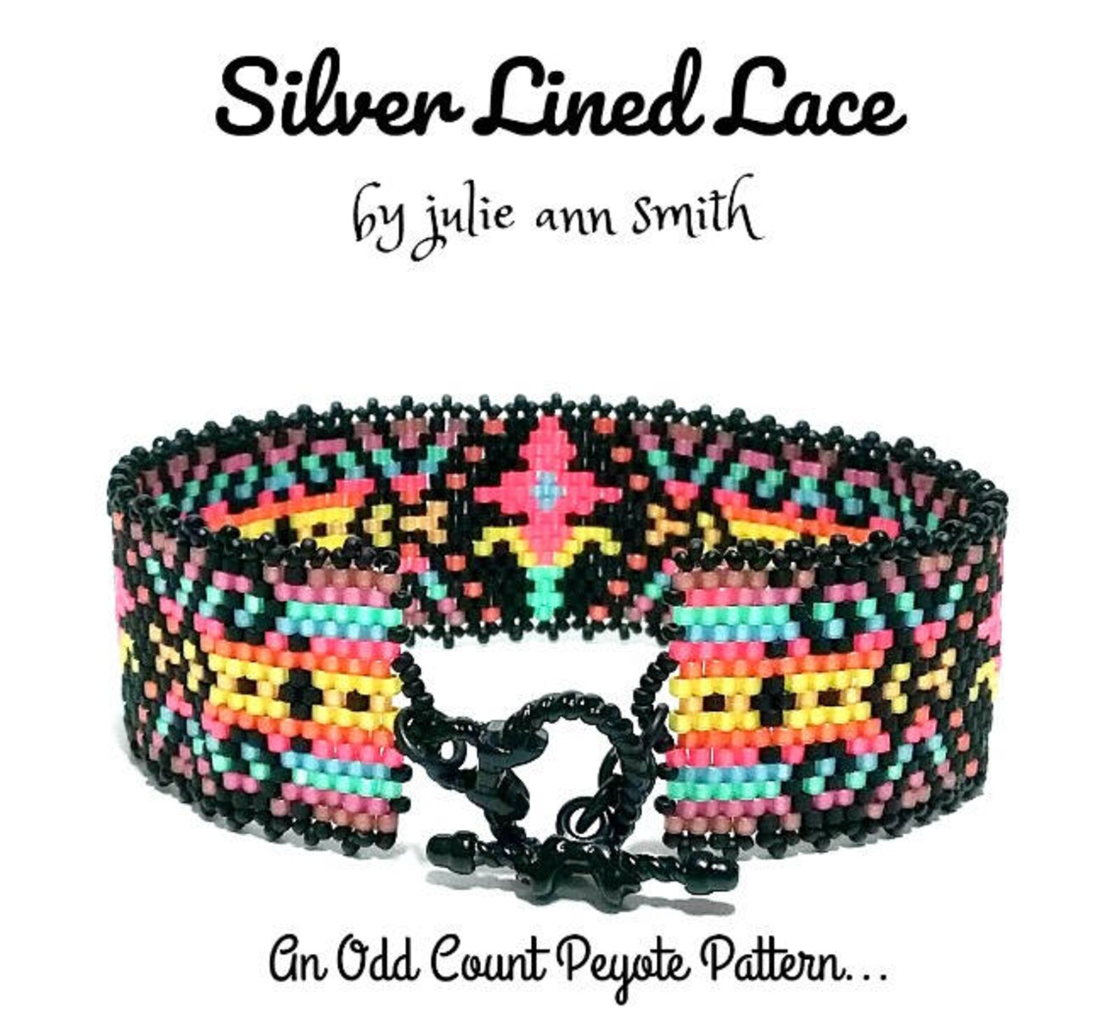 Julie Ann Smith Designs SILVER LINED LACE Odd Count Peyote Bracelet ...