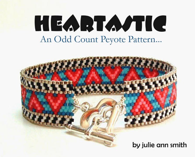 Julie Ann Smith Designs HEARTASTIC Odd Count Peyote Bracelet | Etsy