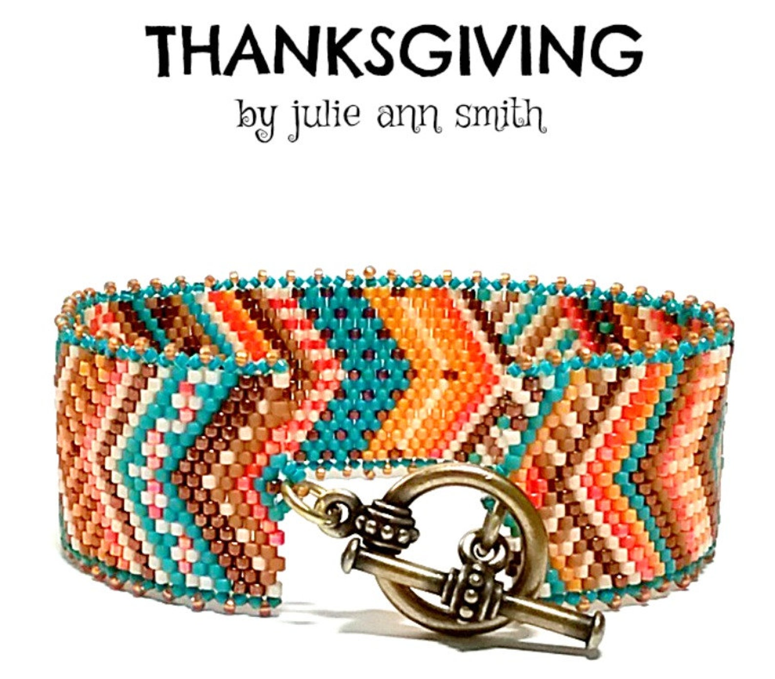Julie Ann Smith Designs THANKSGIVING Odd Count Peyote Bracelet | Etsy