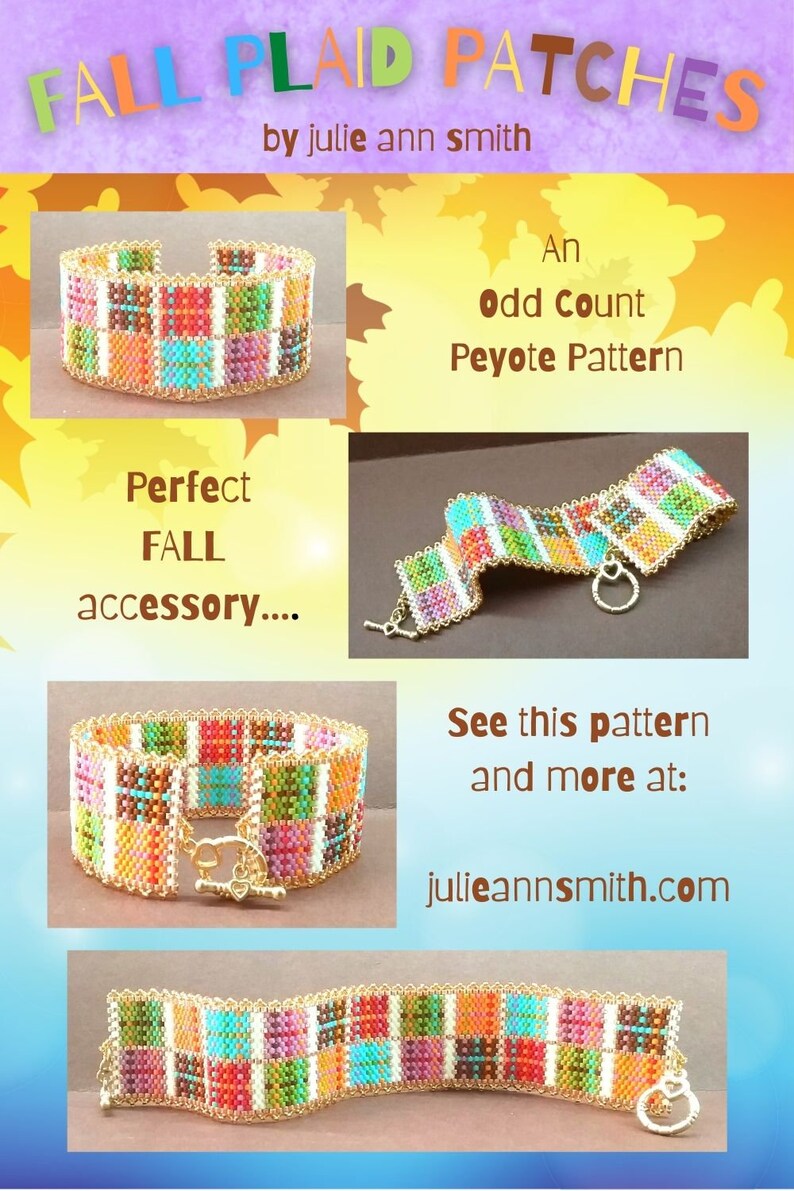 Julie Ann Smith Designs FALL PLAID PATCHES Odd Count Peyote - Etsy
