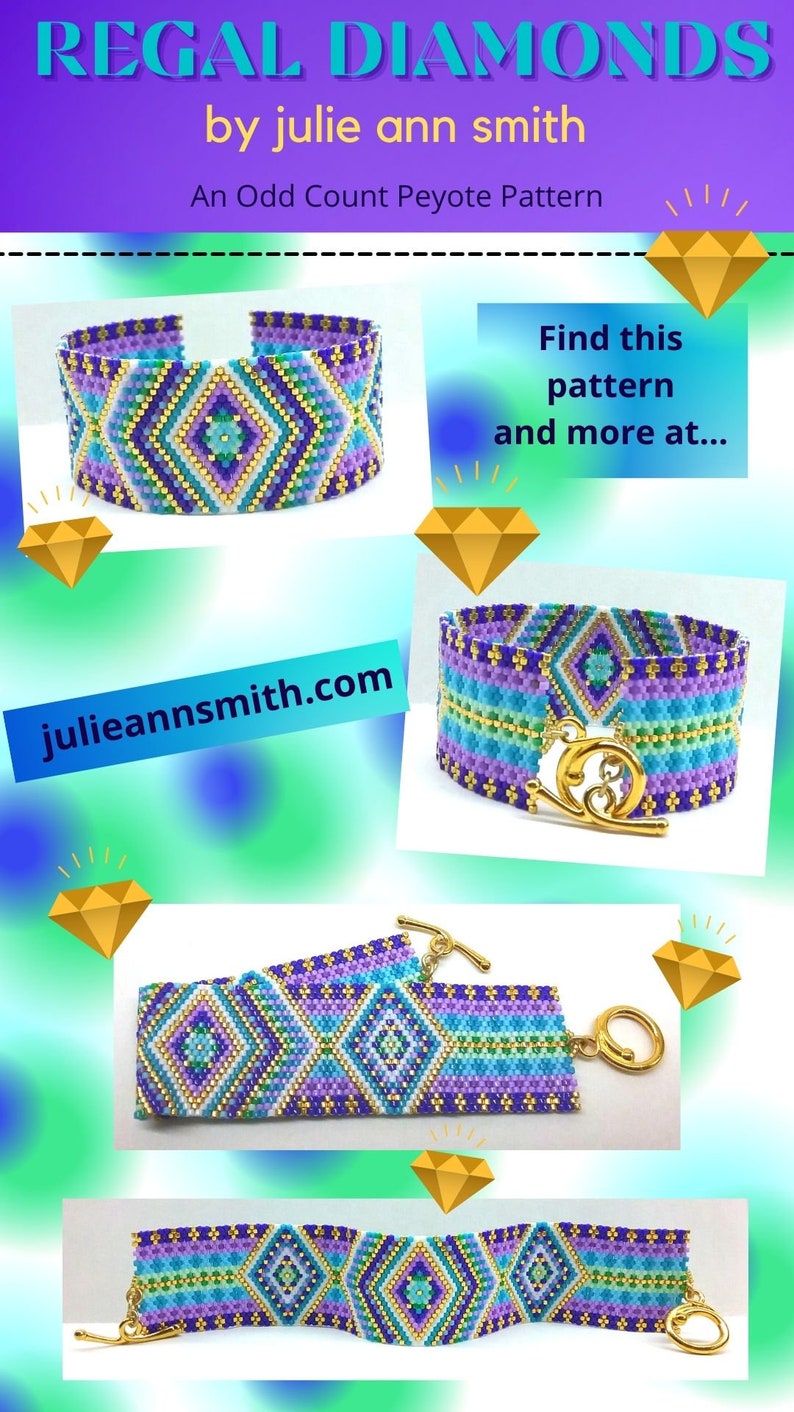 Julie Ann Smith Designs REGAL DIAMONDS Odd Count Peyote - Etsy