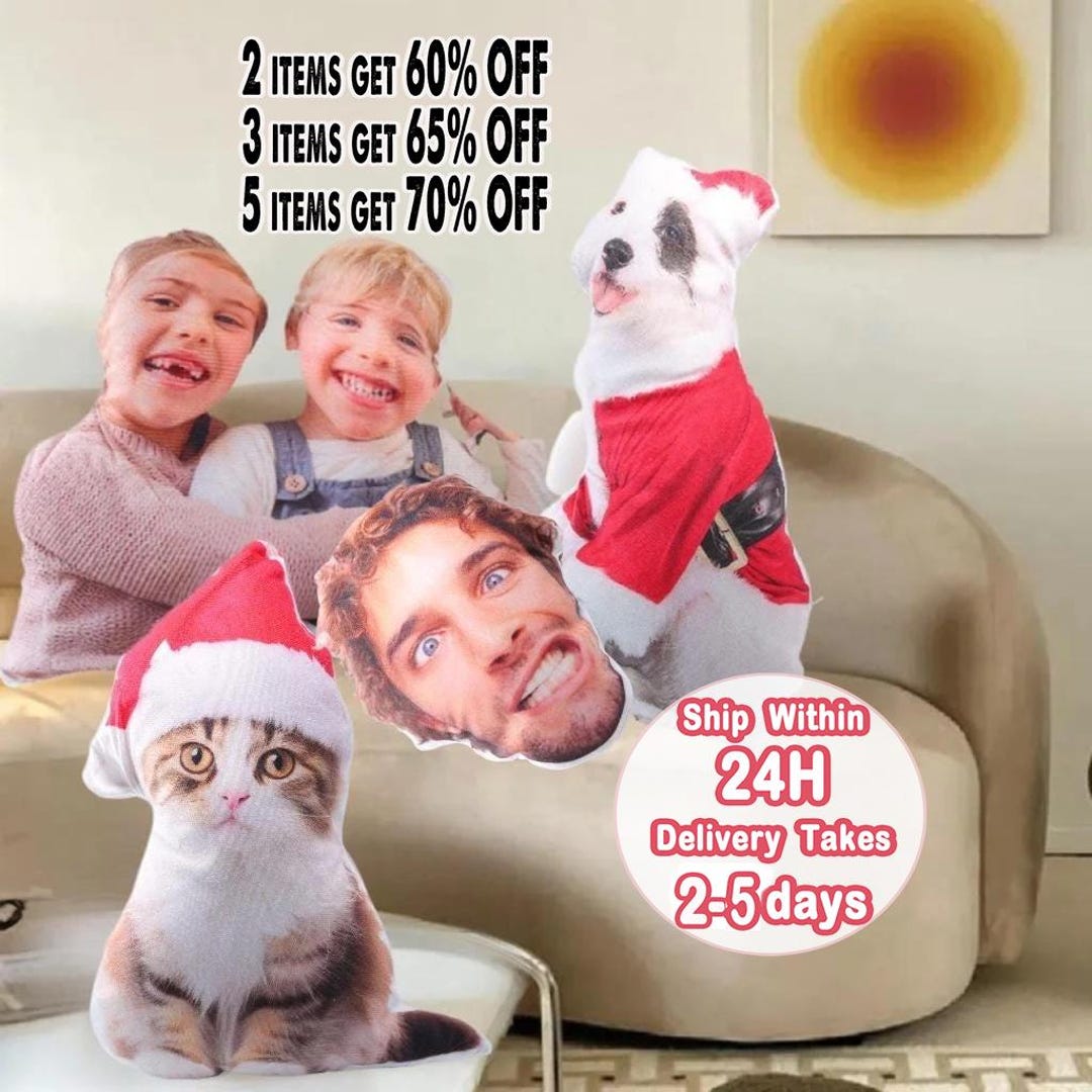 Custom Shaped Pillow With Kids Photo, 3D Face Picture Pillow, Funny ...