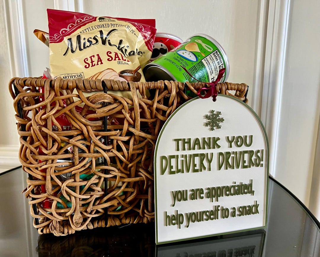 Thank You Delivery Drivers Basket Sign | Holiday Snack Appreciation for ...