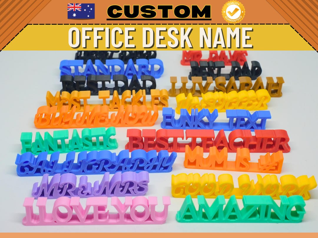 Office DESK NAME Plate 3D Print Name Tag Personalized Plaque CUSTOM ...