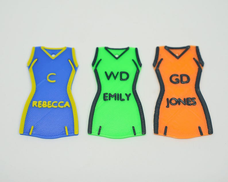 3d Printed NETBALL Jersey SPORTS Lover KEYCHAIN, Personalized Name Bag ...