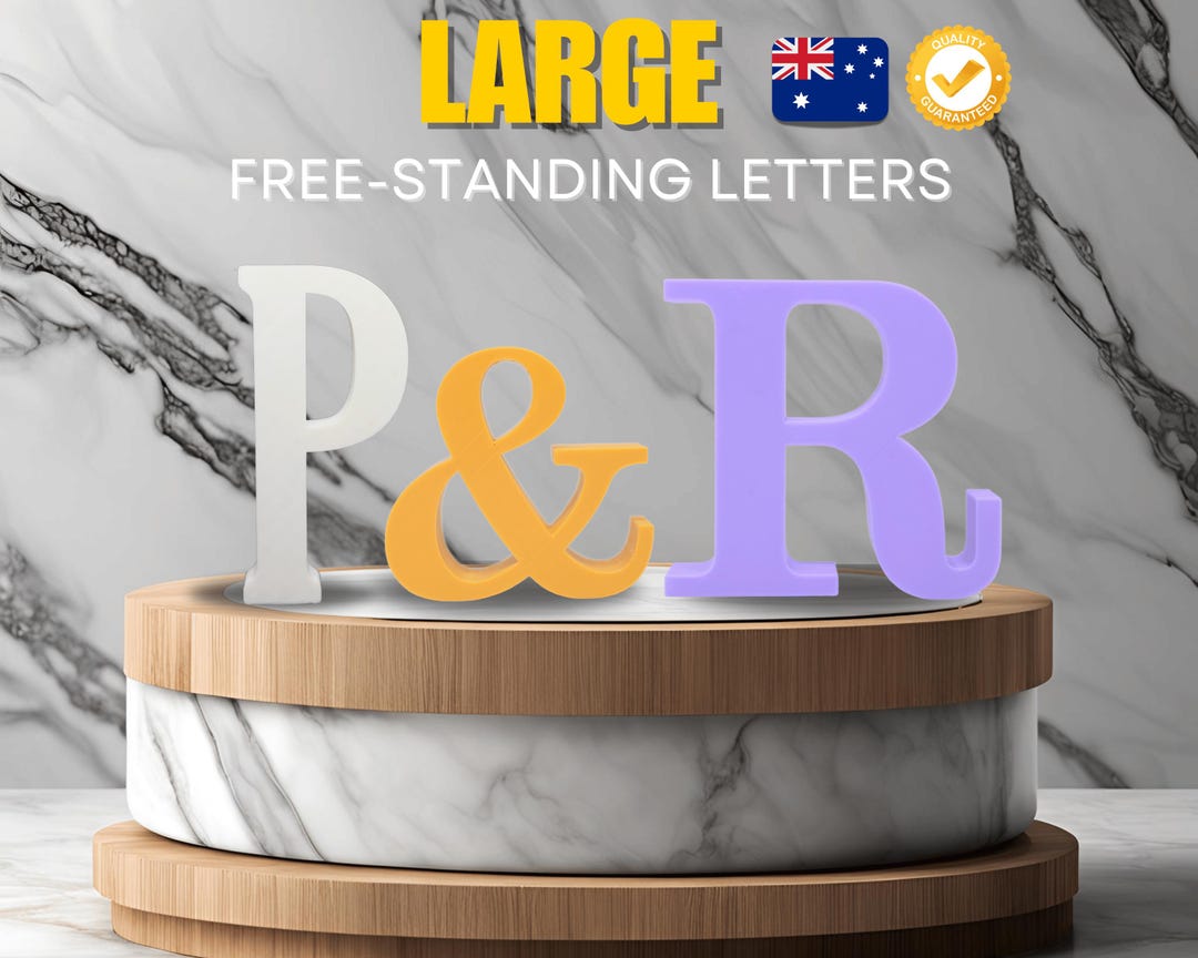 3D Printed Freestanding Letters: Custom Initials, Home Decor - Etsy