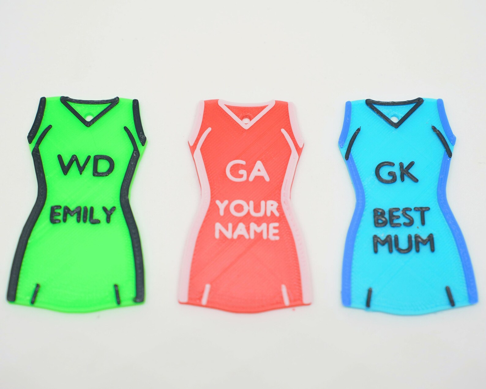 3d Printed NETBALL Jersey SPORTS Lover KEYCHAIN, Personalized Name Bag ...