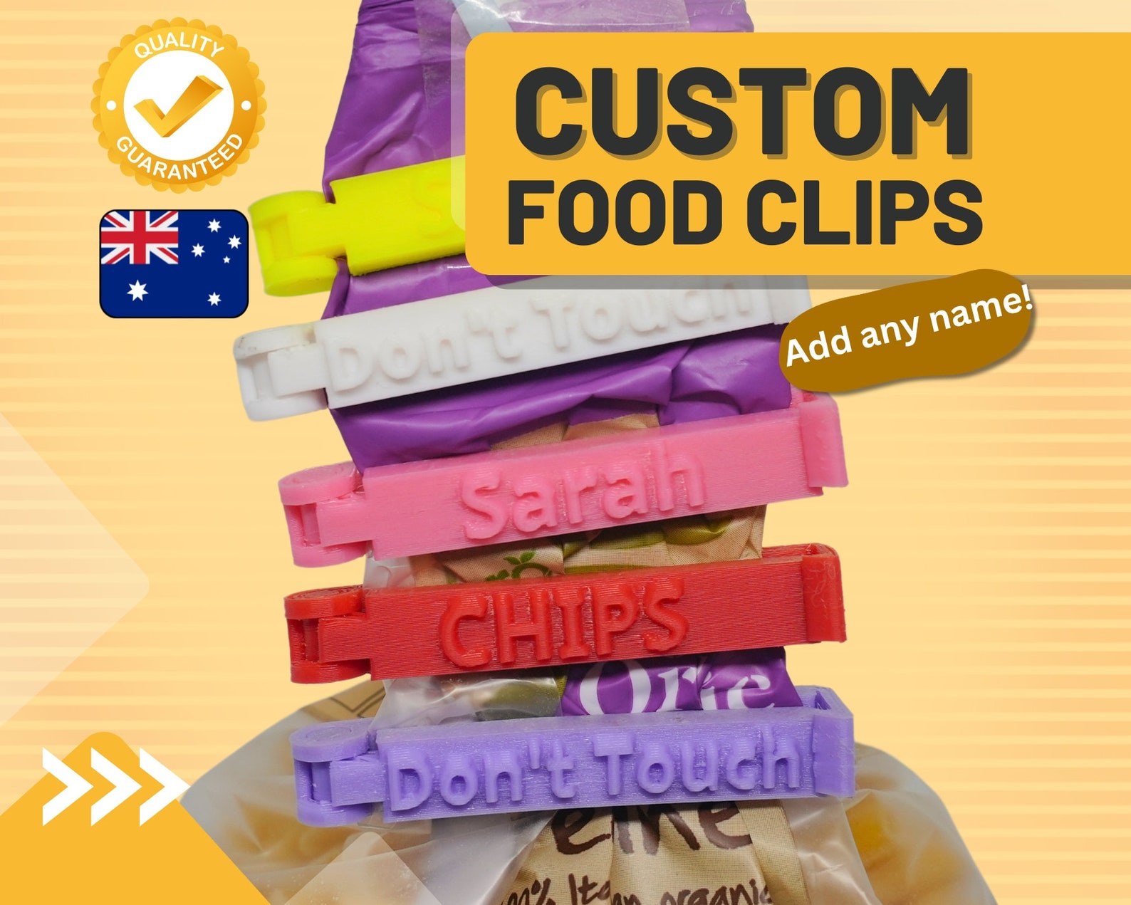 Custom Food Clip - Plastic Sealing Clamp Kitchen Storage Snack Chips ...