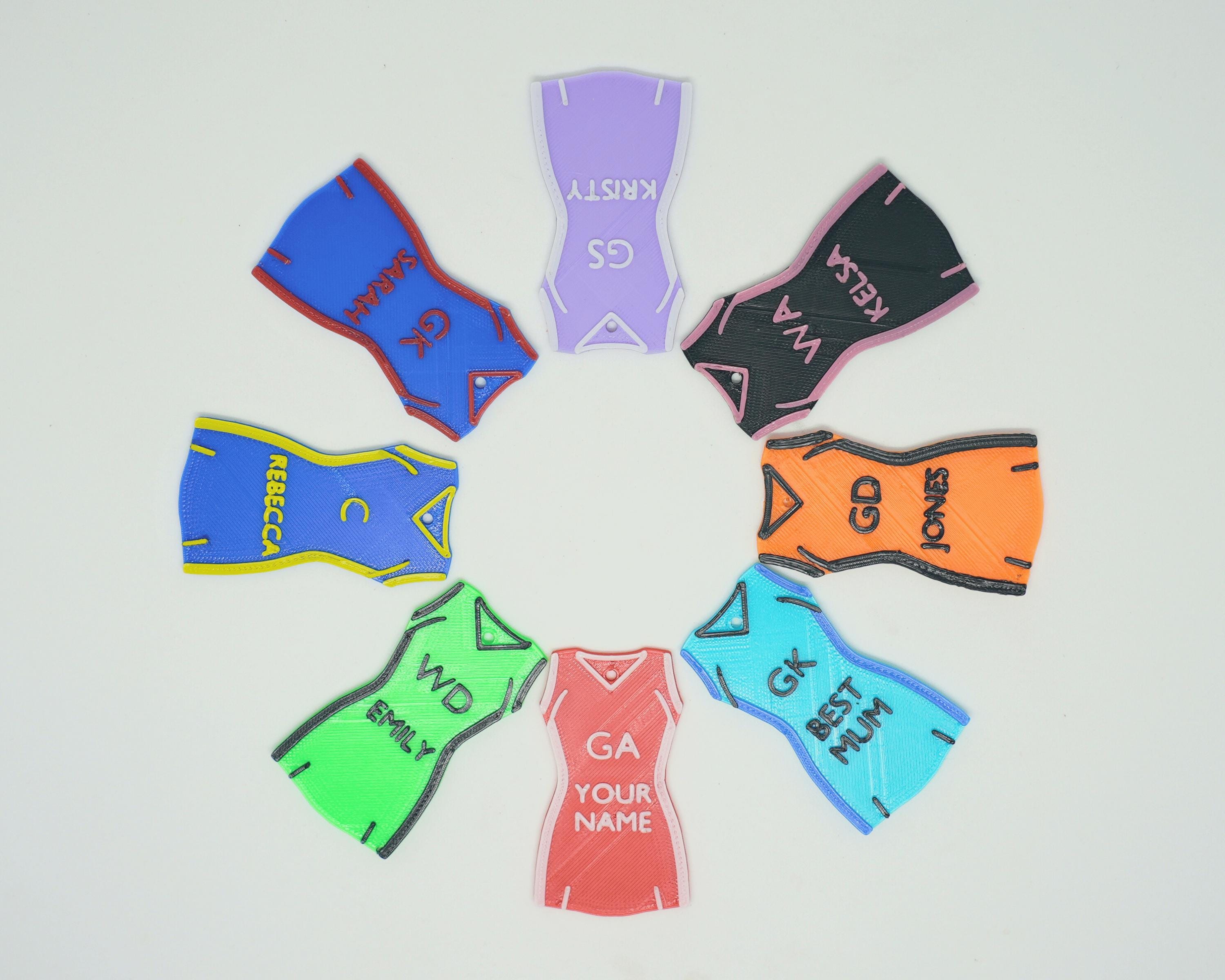 3d Printed NETBALL Jersey SPORTS Lover KEYCHAIN, Personalized Name Bag ...