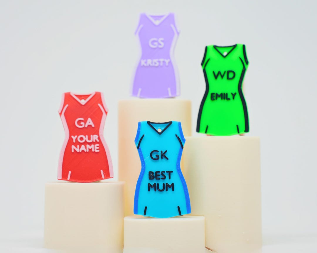 3d Printed NETBALL Jersey SPORTS Lover KEYCHAIN, Personalized Name Bag ...