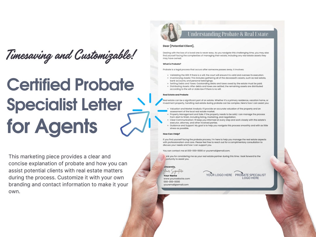 Probate Specialist Letter for Agents - Real Estate, Agent Introduction ...