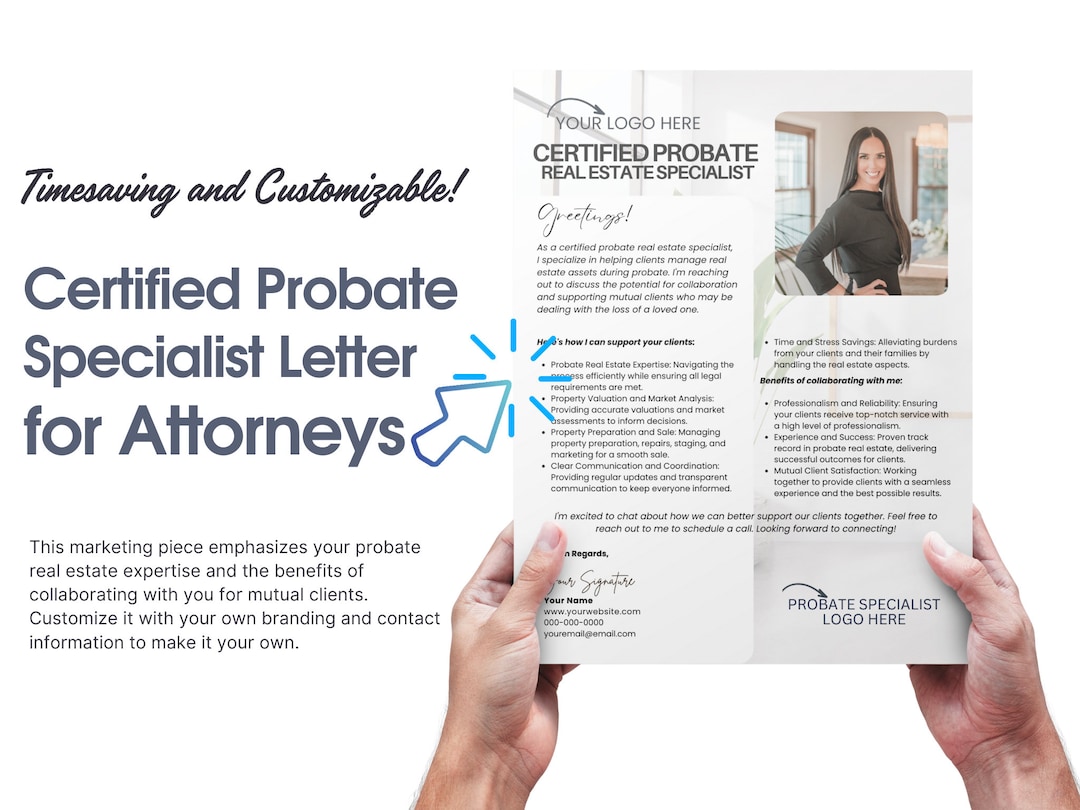 Probate Specialist Letter for Attorneys - Real Estate, Agent ...