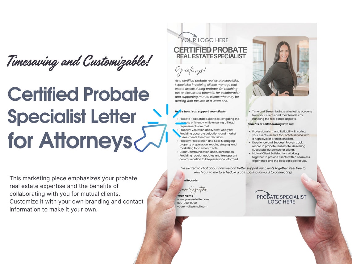 Probate Specialist Letter for Attorneys - Real Estate, Agent ...