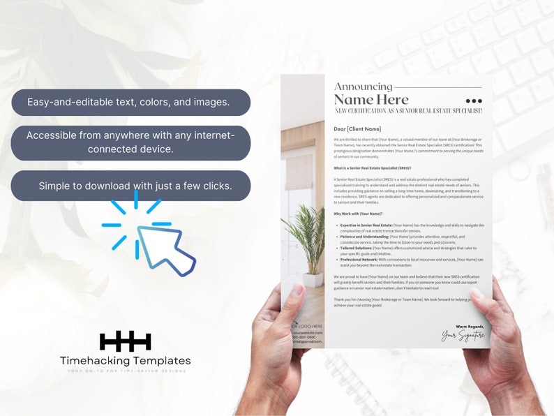 SRES Announcement Letter From Firm - Real Estate, Agent Introduction ...