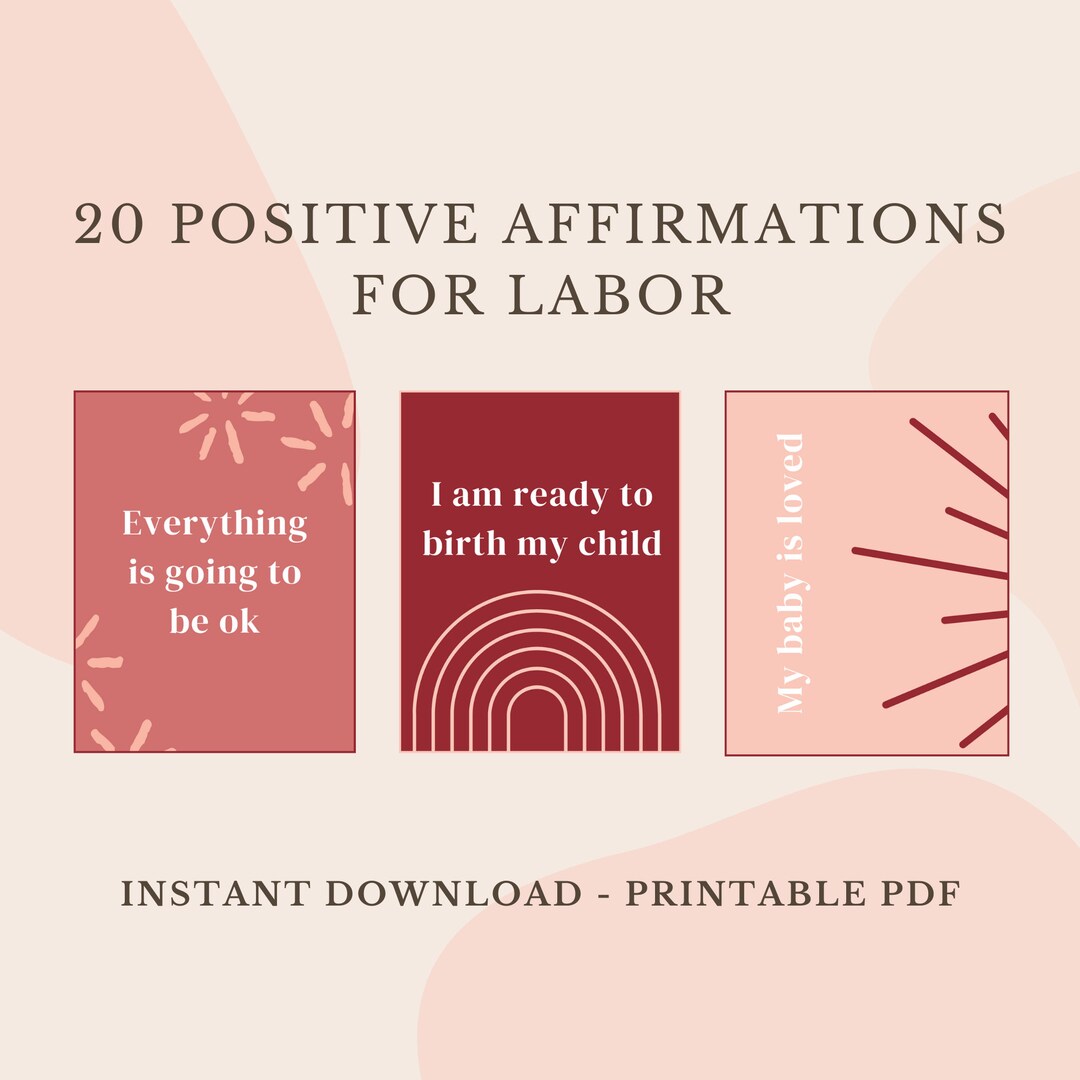 20 Positive Affirmations for Labor - Etsy