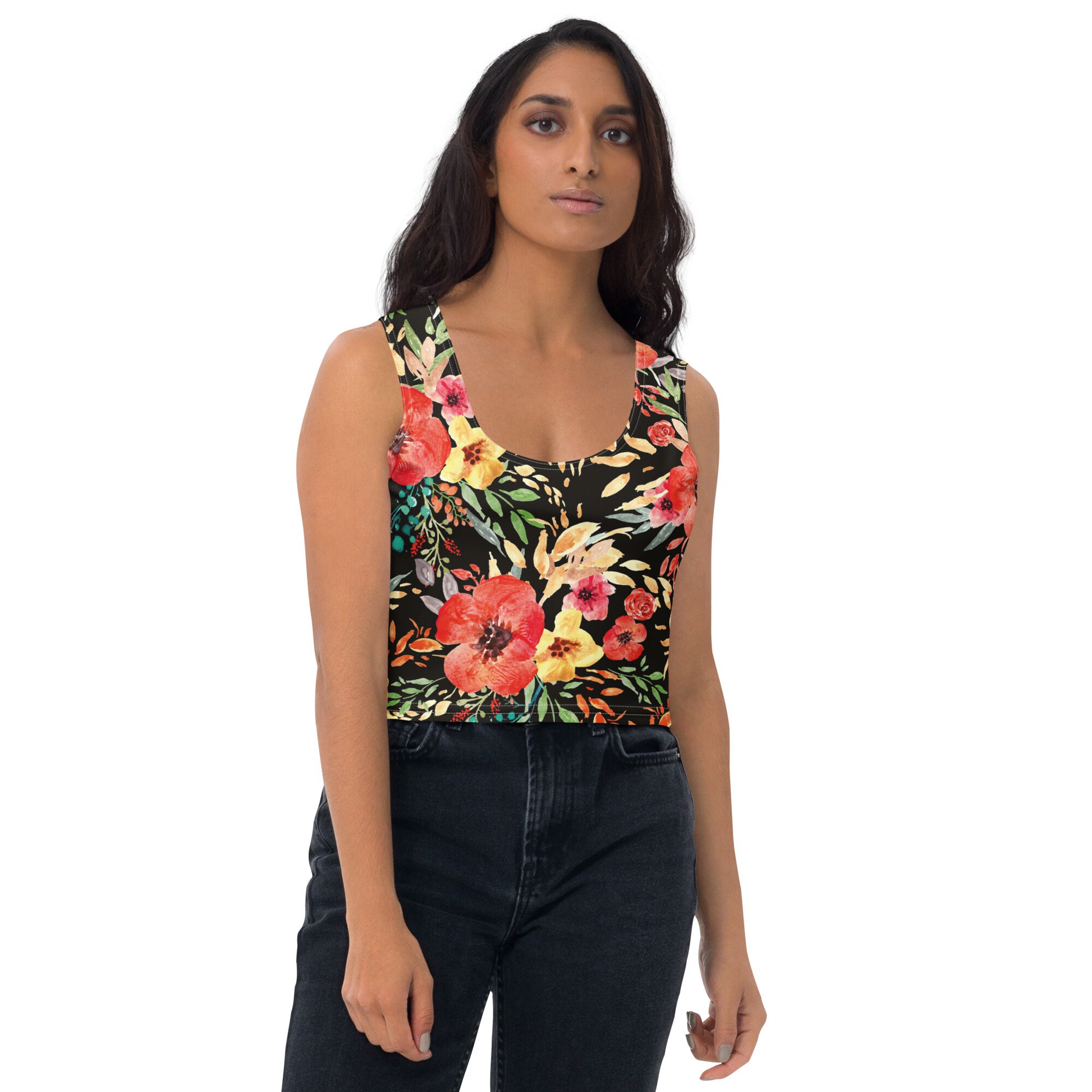 Womens Fitted Crop Top Custom Design Graphic Tee Comfortable Slim Fit ...