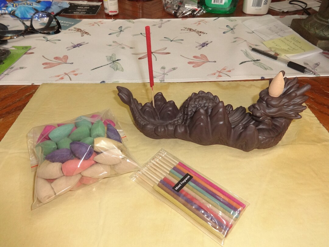 Dragon Backflow Incense Burner Holder Incense Cones Meditation Yoga ...