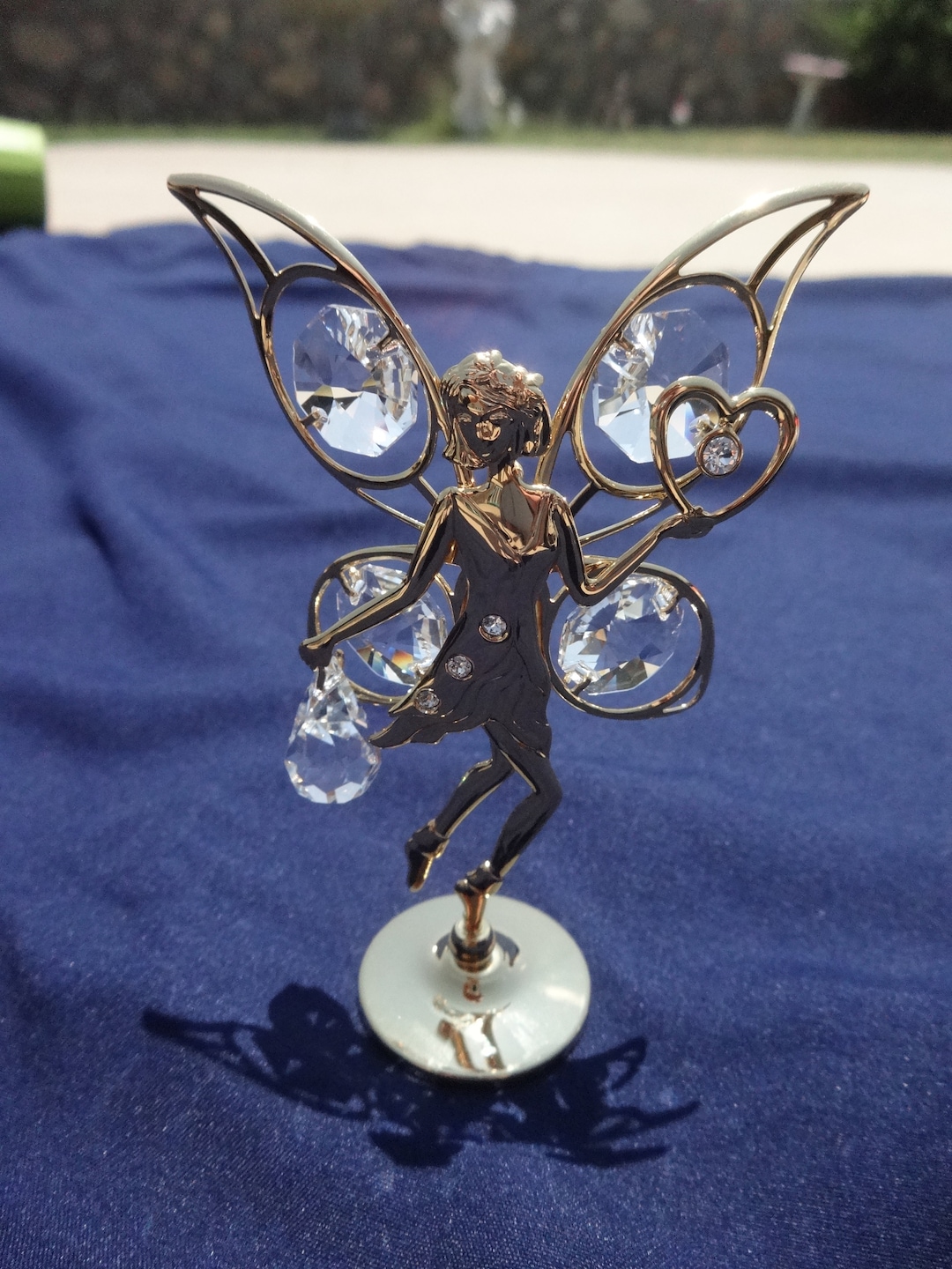 24KT Gold Plated Fairy With Heart Swarovski (R) Crystals Cake Top ...