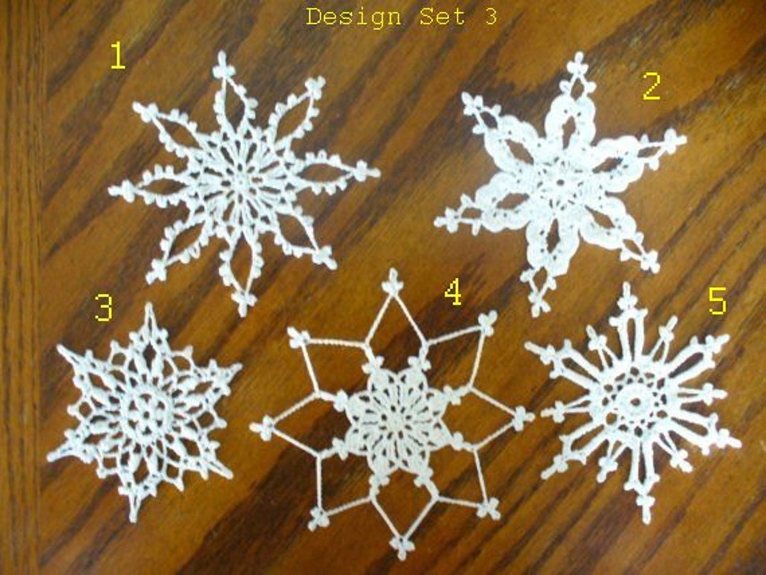 Crocheted Christmas Snowflake - Small Doily - Set 3 - Mix and Match ...
