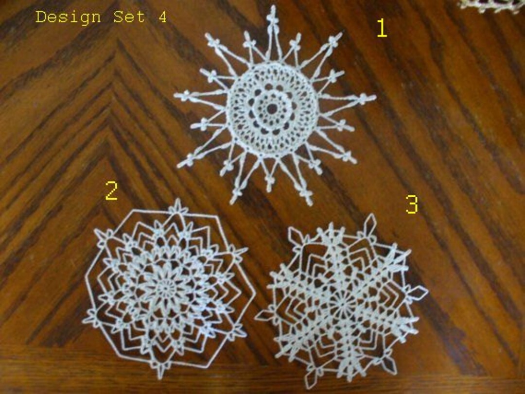 Crocheted Christmas Snowflake - Small Doily Applique or Embellishment ...