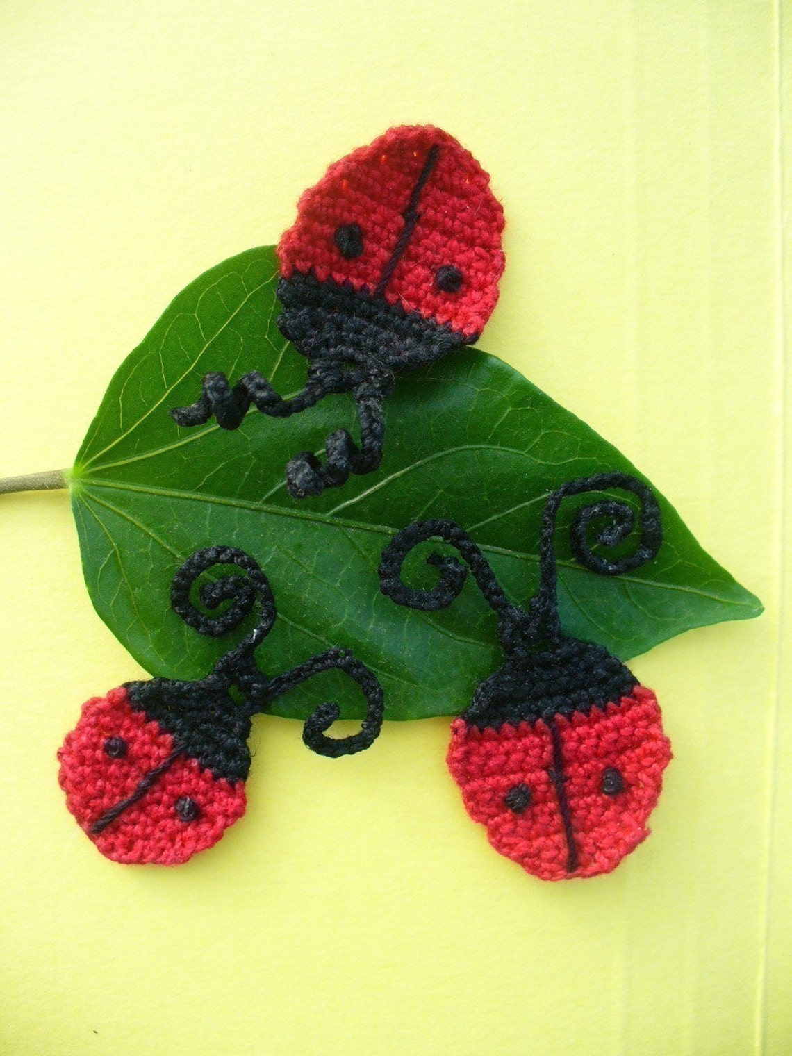 Lady Bug Appliques Hand Crochet Choose 2 of Them | Etsy