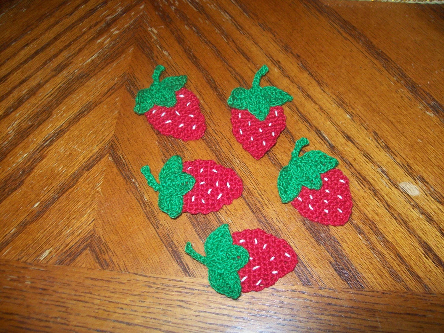 Crocheted Fruit and Vegetable Appliques Embellishments | Etsy