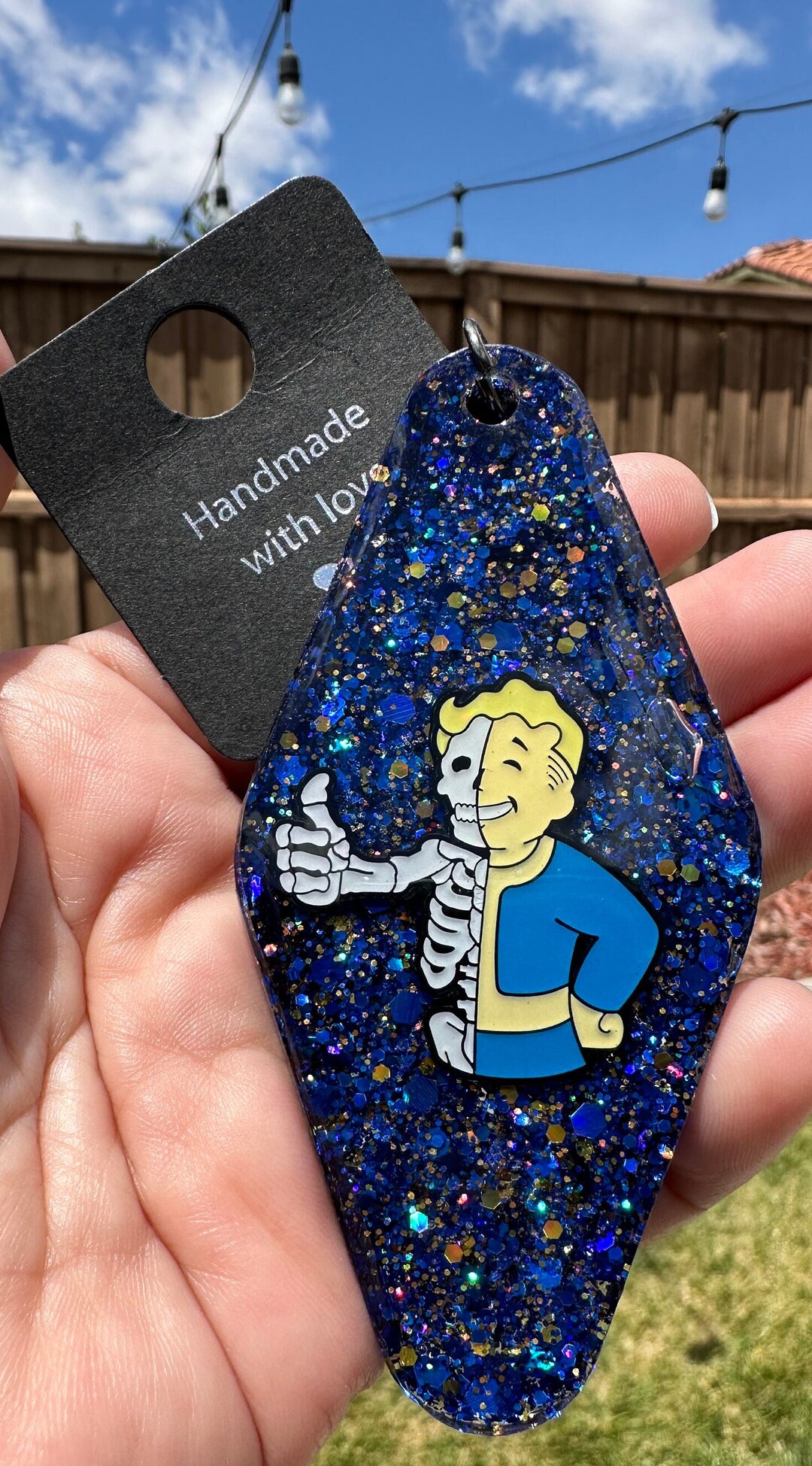 Half Skeleton Vault Boy Keychain - Etsy