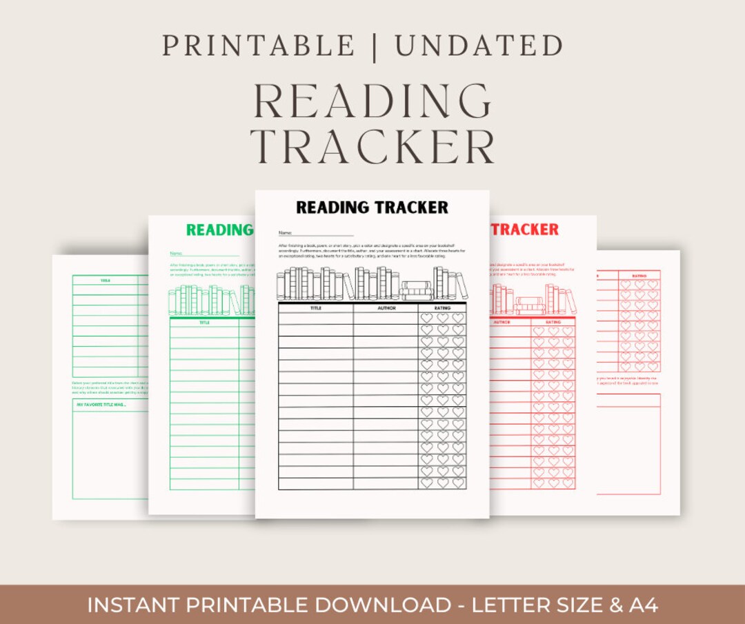 Printable Reading Tracker, Book Tracker, Reading List, Books Read, Book ...