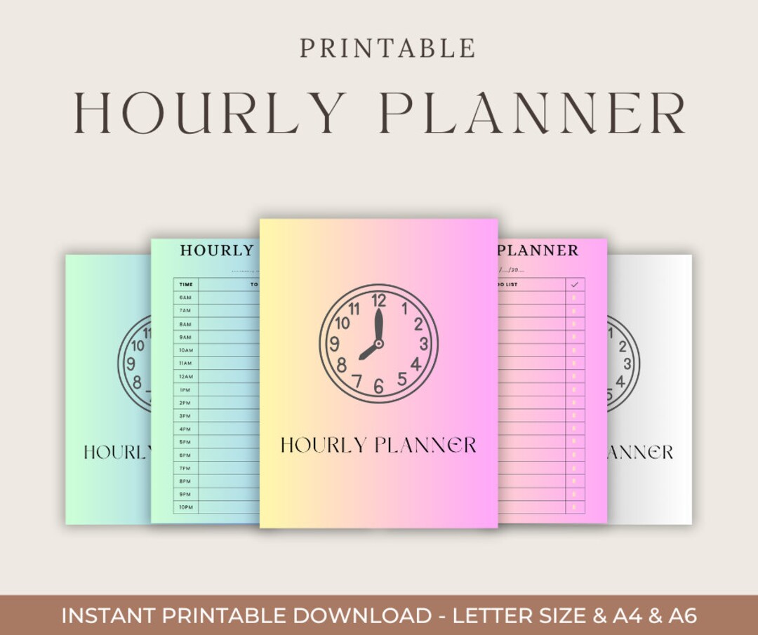 Printable Hourly Daily Planner, Productivity Planner, Daily Task List ...