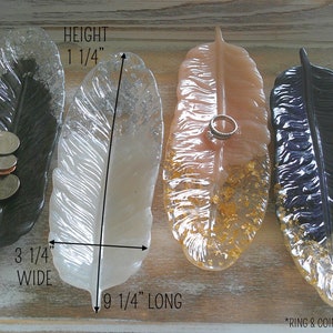 Resin Feather Trinket Tray | Handmade Decorative Leaf Dish - Etsy