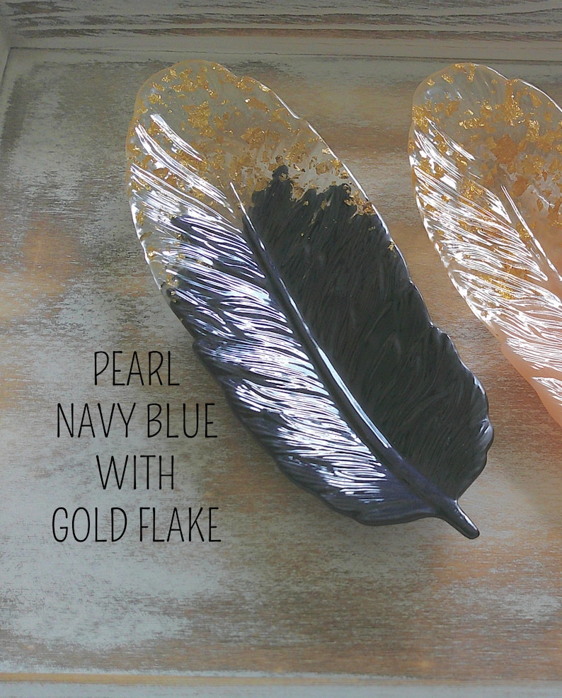 Resin Feather Style Decorative Tray | Trinket Tray | Jewelry Holder ...