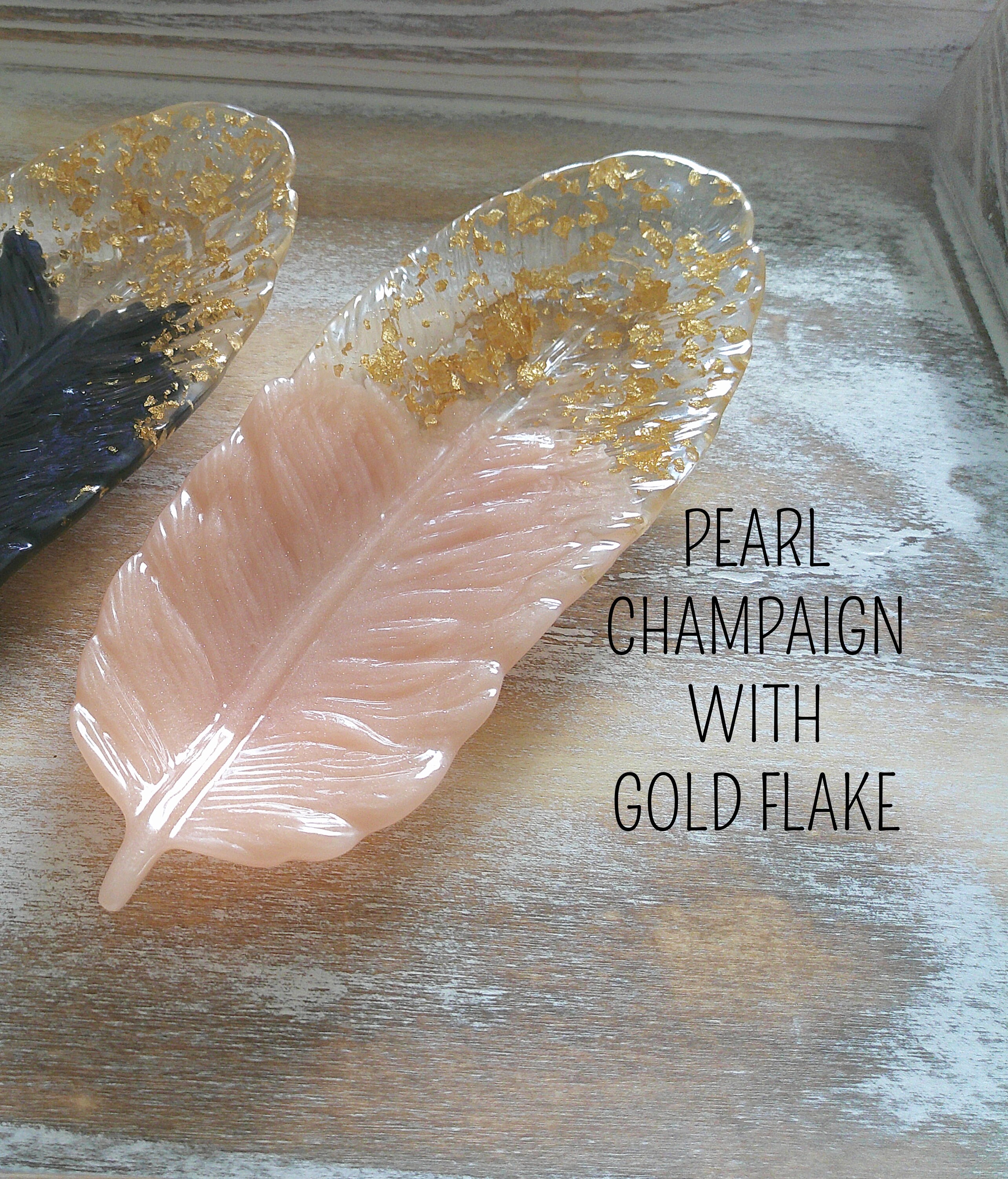 Resin Feather Trinket Tray | Handmade Decorative Leaf Dish - Etsy