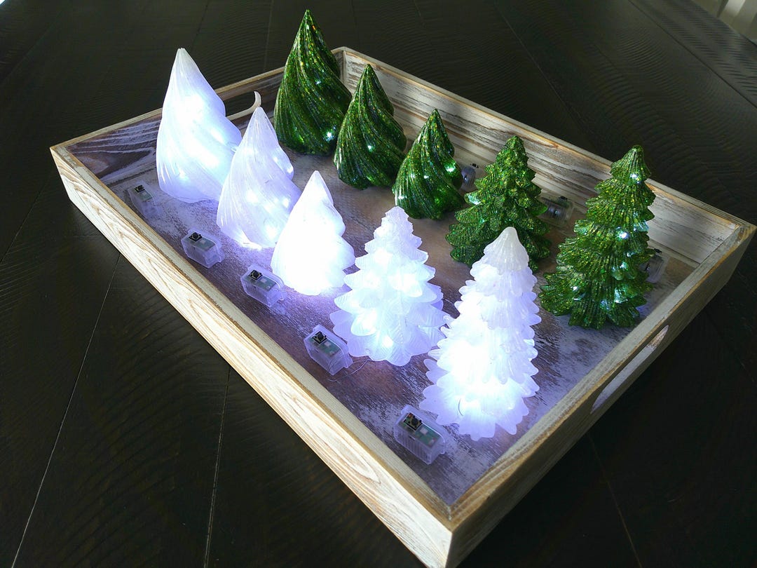 Handmade Sparkling Epoxy Resin Lighted Christmas Trees - Etsy
