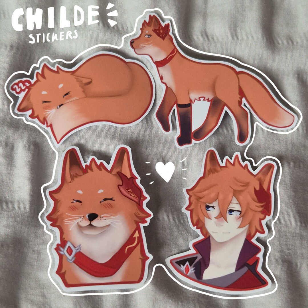 Childe Fox Sticker Pack, Genshin Impact - Etsy